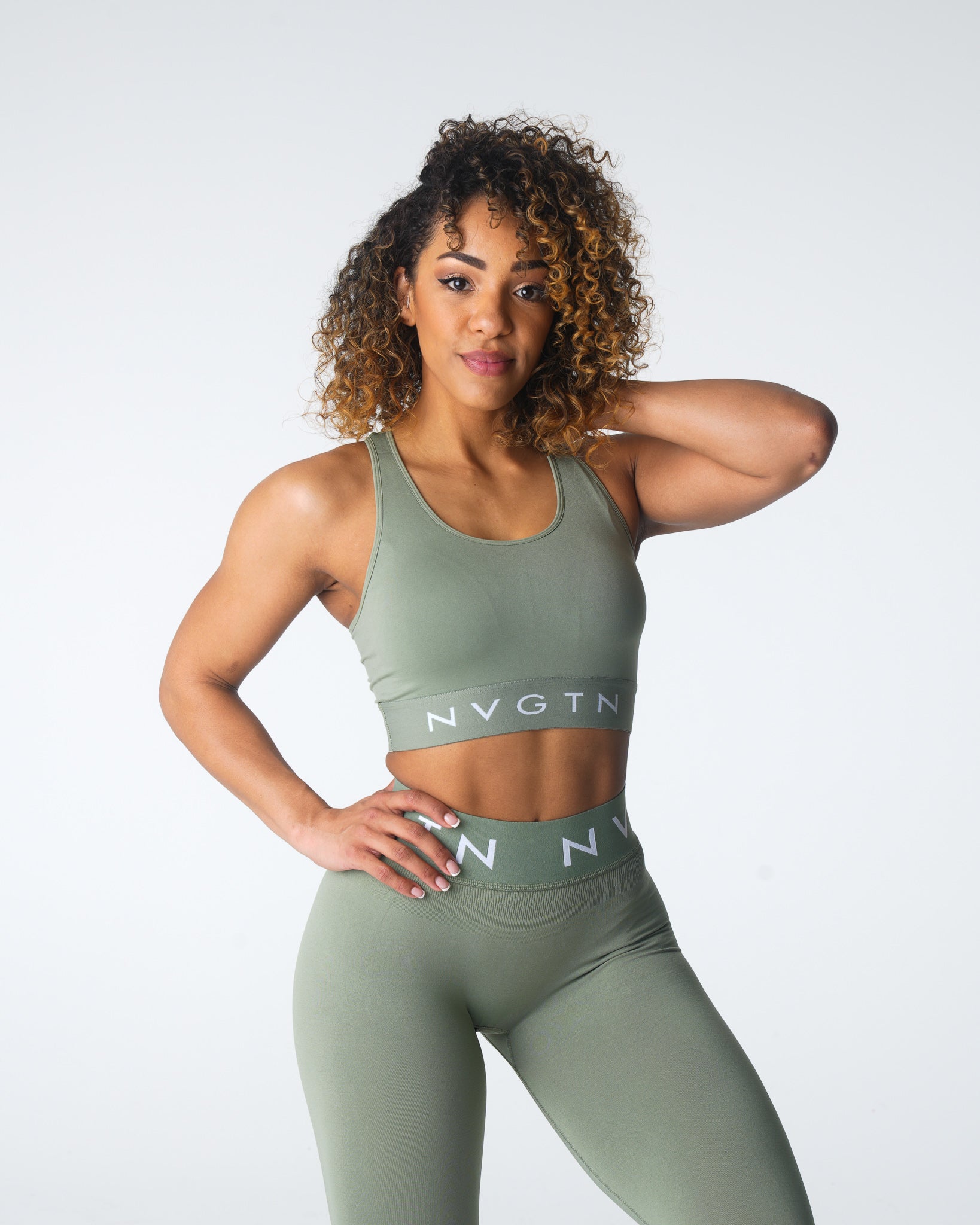 NVGTN Legacy Sport Seamless Bra - Sage Green